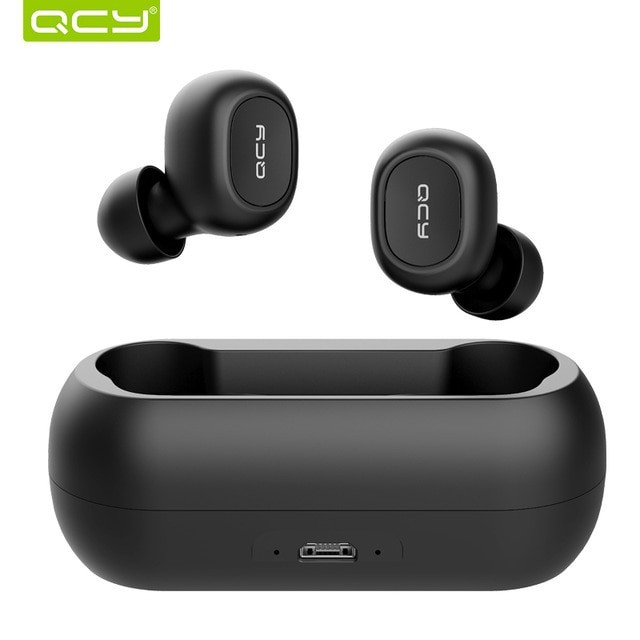 QCY QS1 TWS 5.0 หูฟังบลูทูธไร้สาย สเตอริโอ 3D ไมโครโฟนคู่ - สีดำ ...
