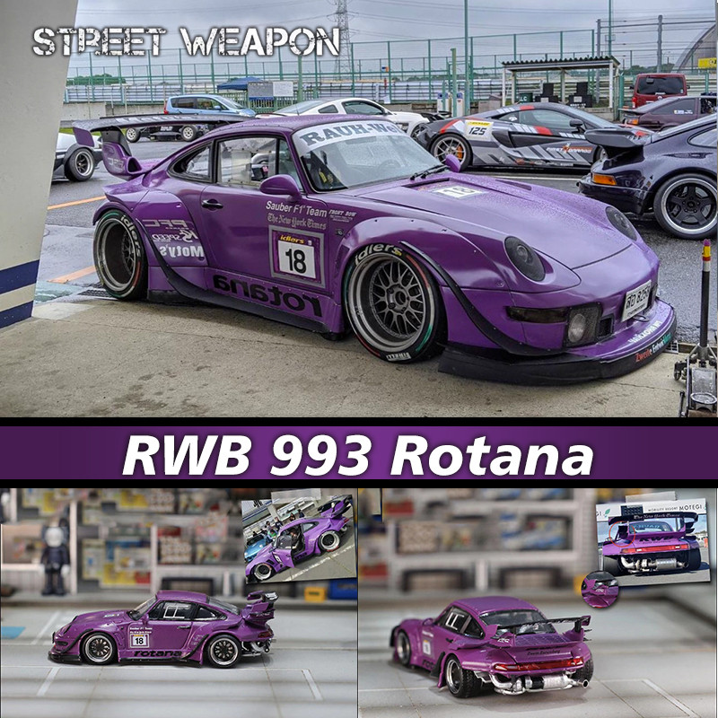 Sw ในสต็อก 1:64 RWB 993 Rotana Race Track Diecast ama Car Model ...