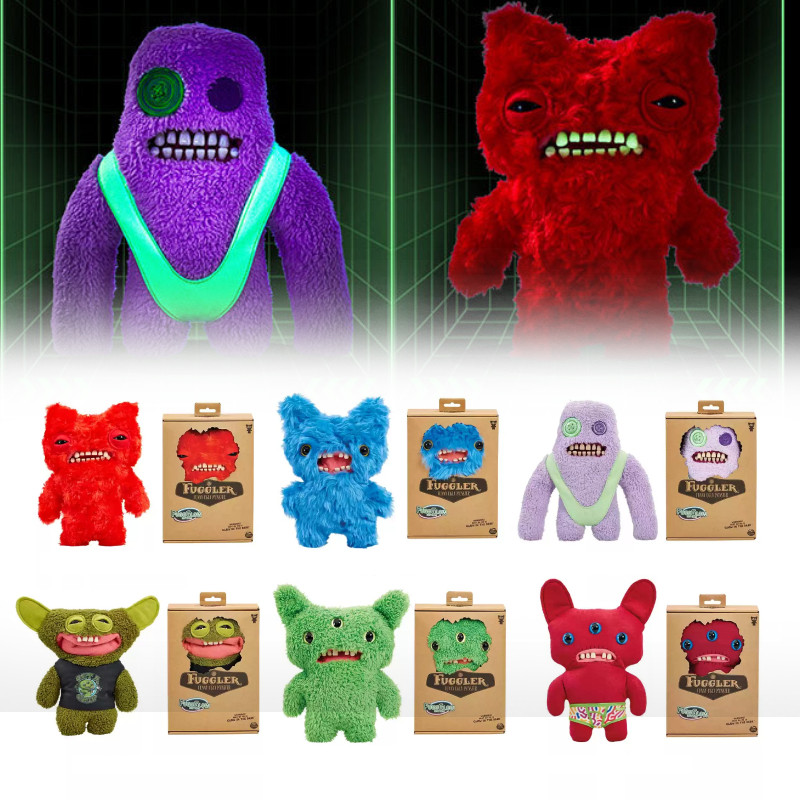 Charming Glow Fuggler In The Dark Plush Creature พร้อมขนนุ่มสั้นและสี ...