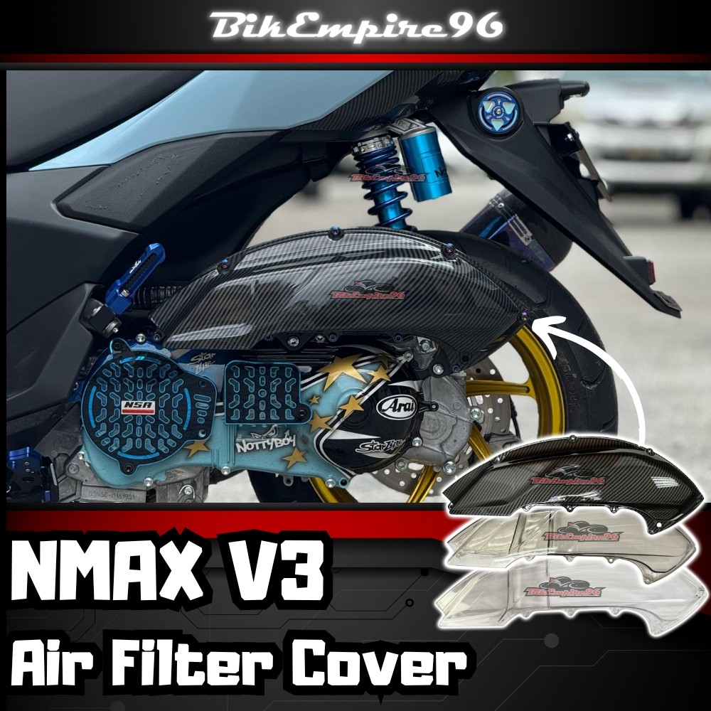 Nmax V3 155 2025 ฝาครอบกรองอากาศคาร์บอนออกแบบ Water Transfer สําหรับ ...