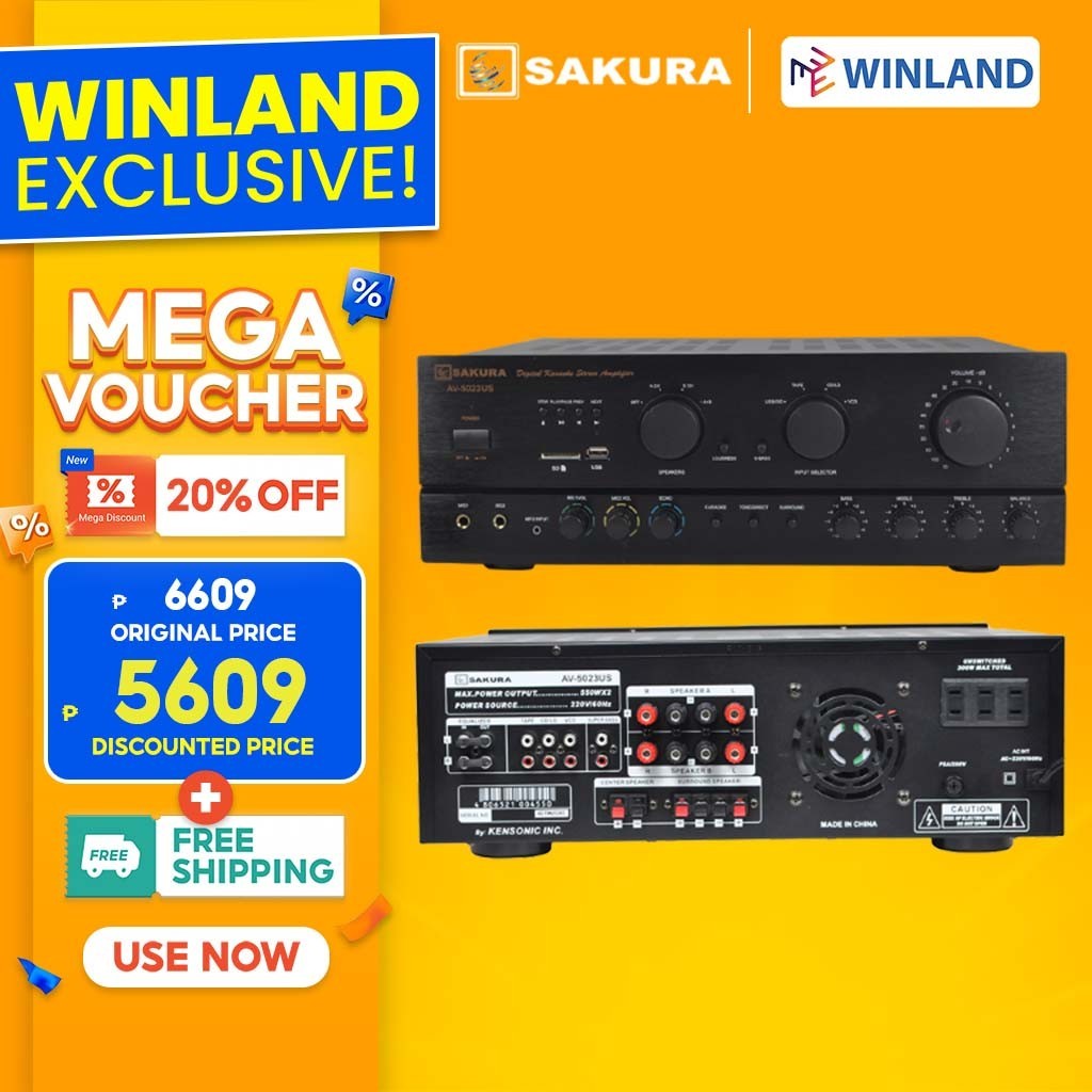 ในสต็อก Sakura by Winland Karaoke MP3 Amplifier 5.1Channel 550 x 2 AV-5023US | Shopee Thailand