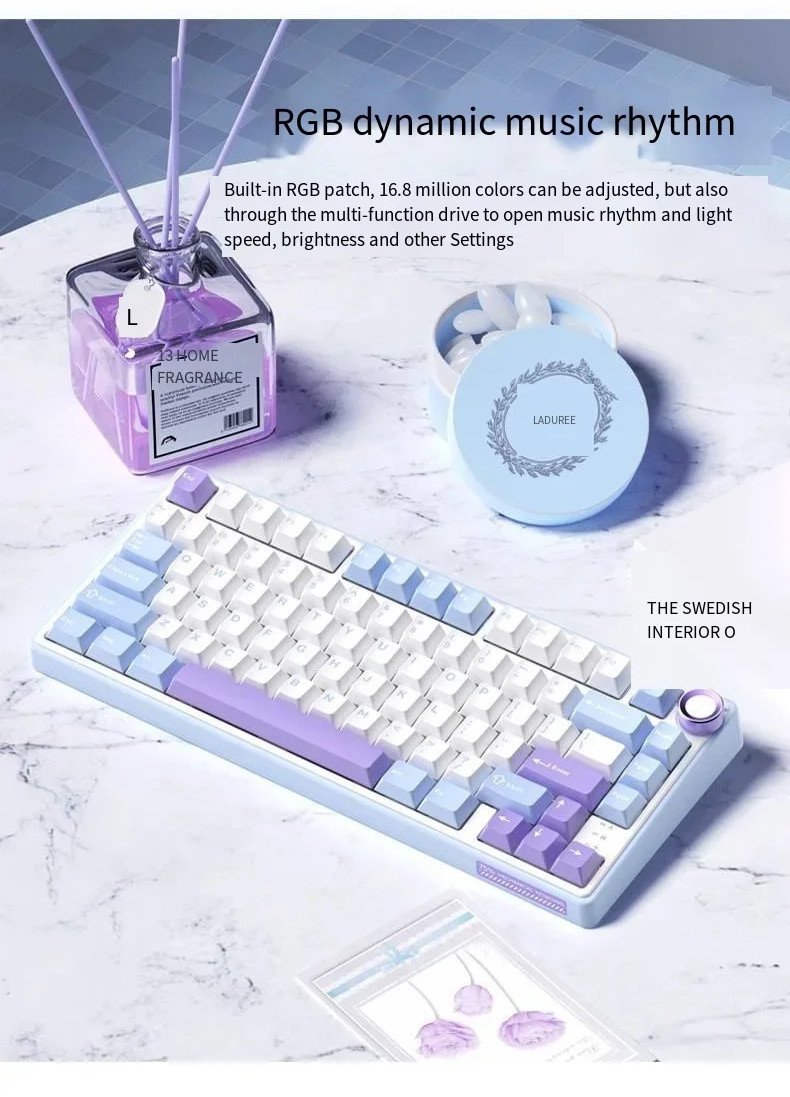 Rk R75 Pro คีย์บอร์ดไร้สาย QMK 75% Custom 3 โหมด RGB พร้อมปุ่มปรับระดับ ...