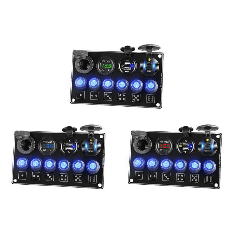 รถดัดแปลงโวลต์มิเตอร์แผง QC3.0 Dual USB Fast Charge PD Dot Hole Marine ...