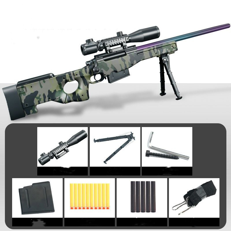 สินค้าใหม่ Jieying AWM SHELL Ejection Soft Bullet AWM Sniper ปืนของเล่น ...