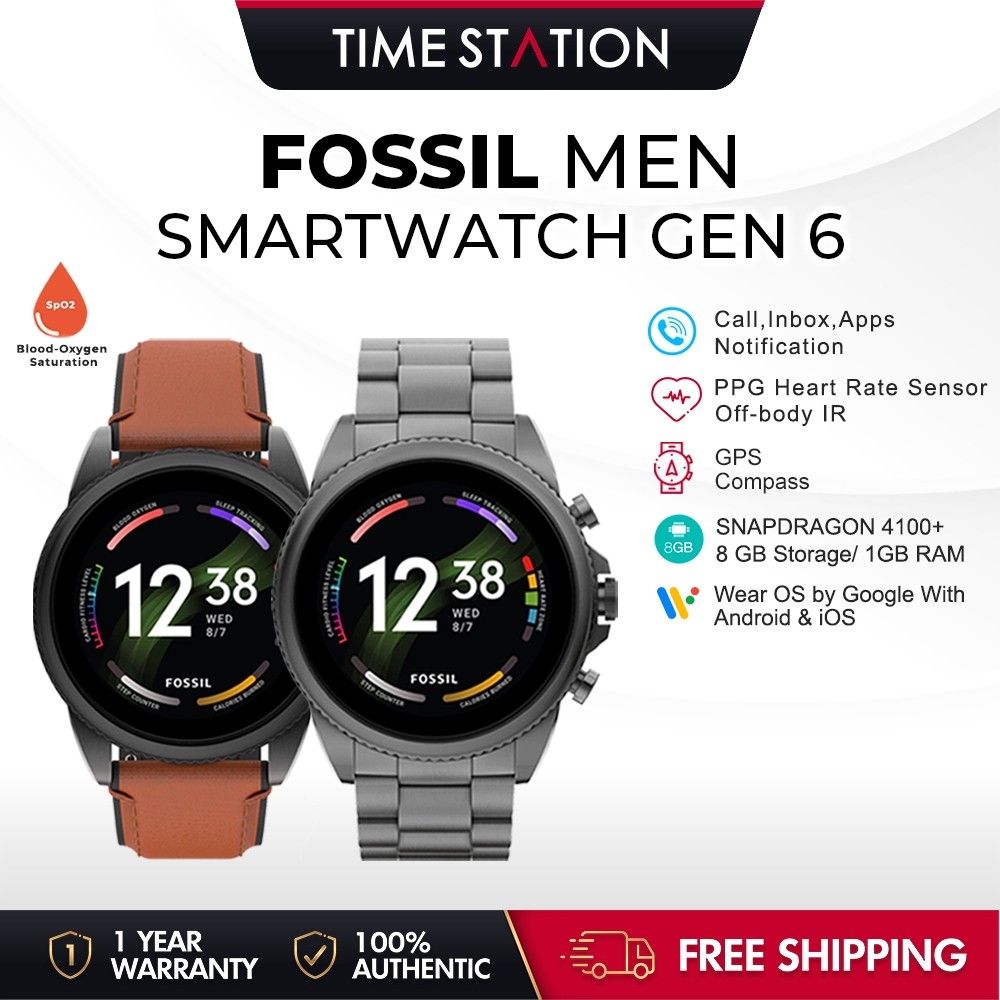 ในสต็อก Fossil Gen 6 Men Touchscreen Fast Charging Smartwatch พร้อมการ ...