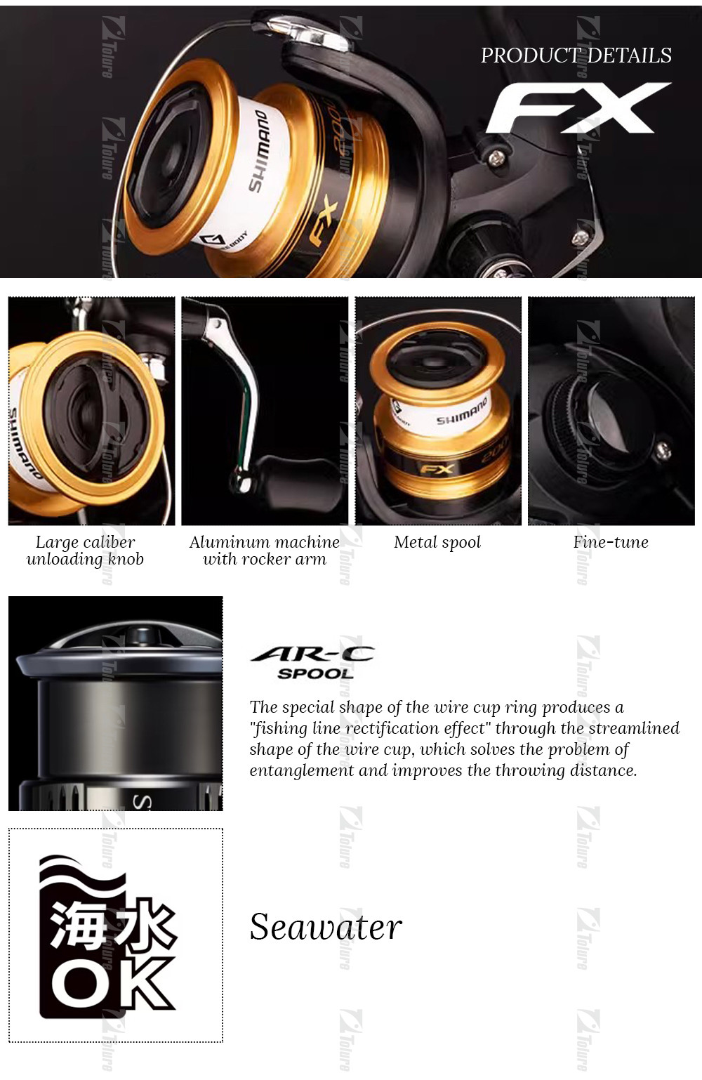 Shimano FX Spinning Fishing Reel น้ําทะเลน้ําจืด 1000-4000 AR-C Spool 2 ...