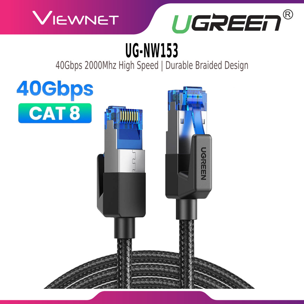 UGREEN NW153 CAT 8 F FTP ROUND ETHERNET PATCH CABLE GIGABIT RJ45 ...
