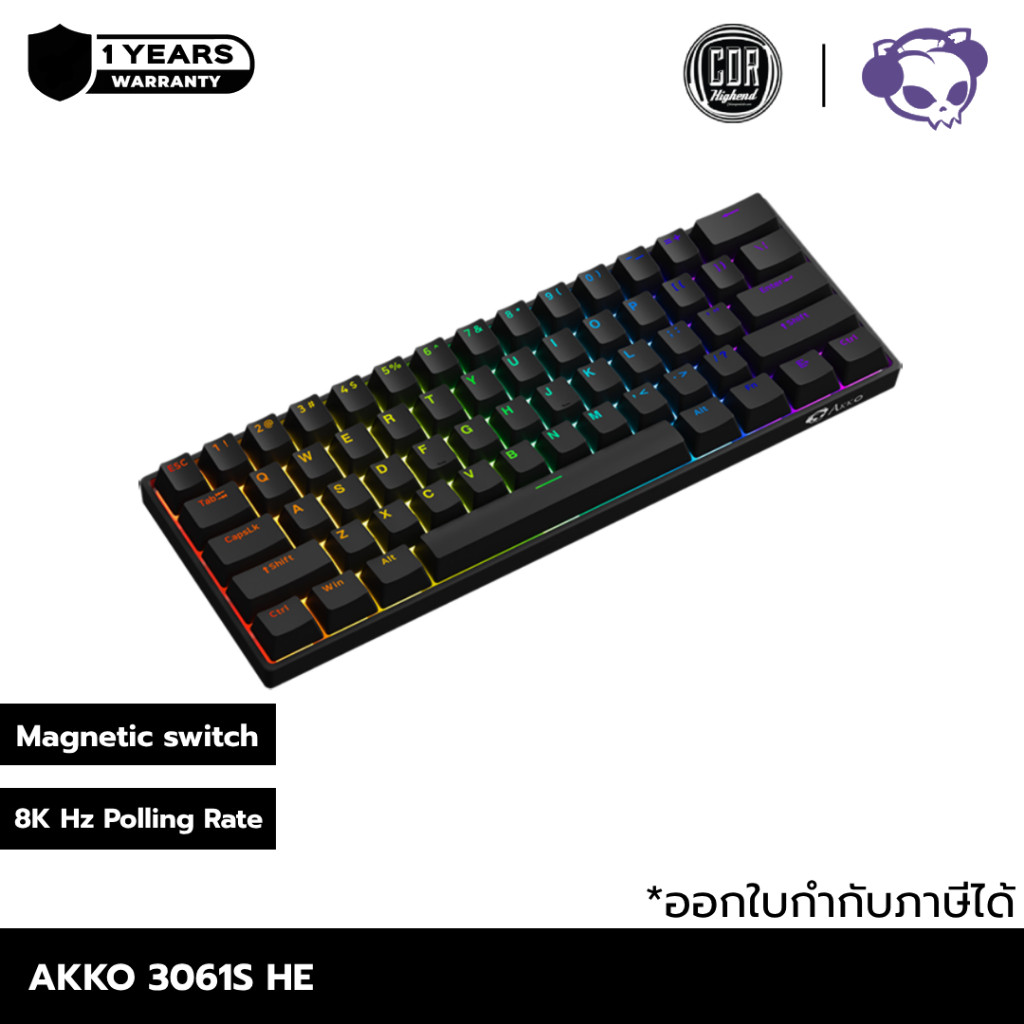 AKKO 3061S HE Shine-Through 8K Magnetic Switch RGB Keyboard | ประกัน ...