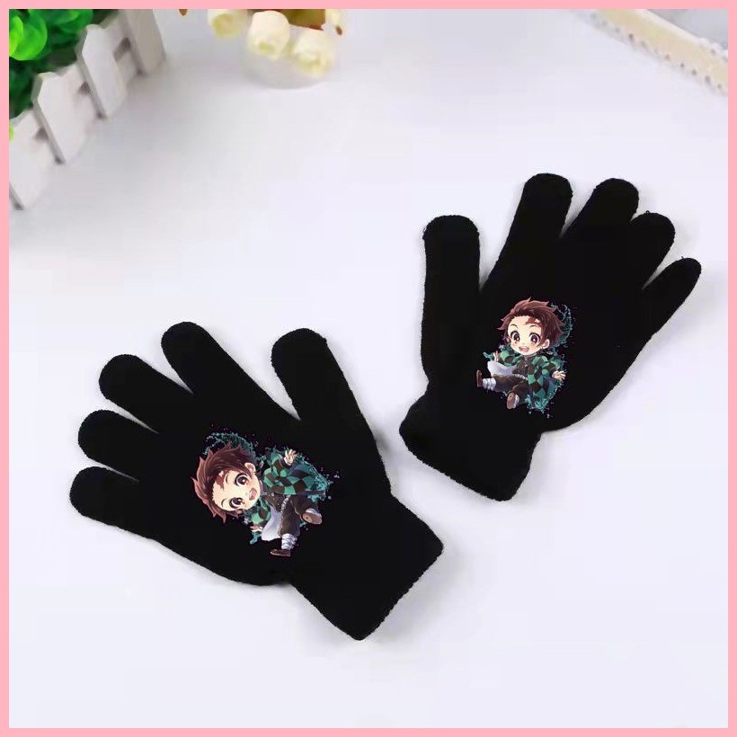 ถุงมือ ถุงมือ อะนิเมะถัก Full-Finger Split-Finger ถุงมือ Demon Slayer ...