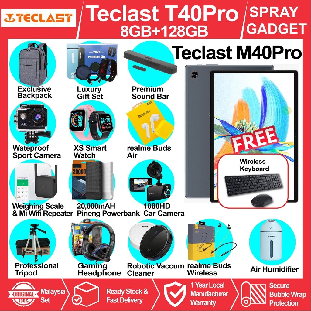 ในสต็อก Teclast T40 Pro Tablet (8GB RAM l 128GB ROM) 1 ปี TELCAST ...