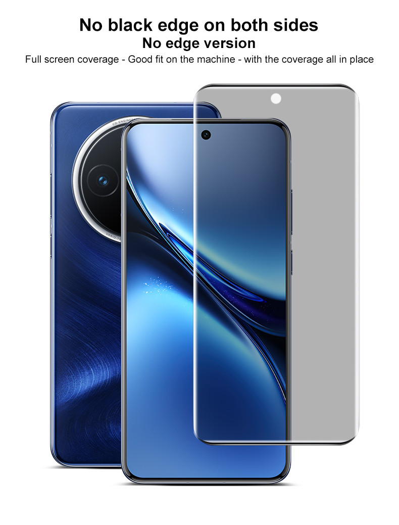 Imak Vivo X200 / X200 Pro / Y300 Pro 5G 3D Curved Full Screen Clear Tempered Glass Film / Peep ...