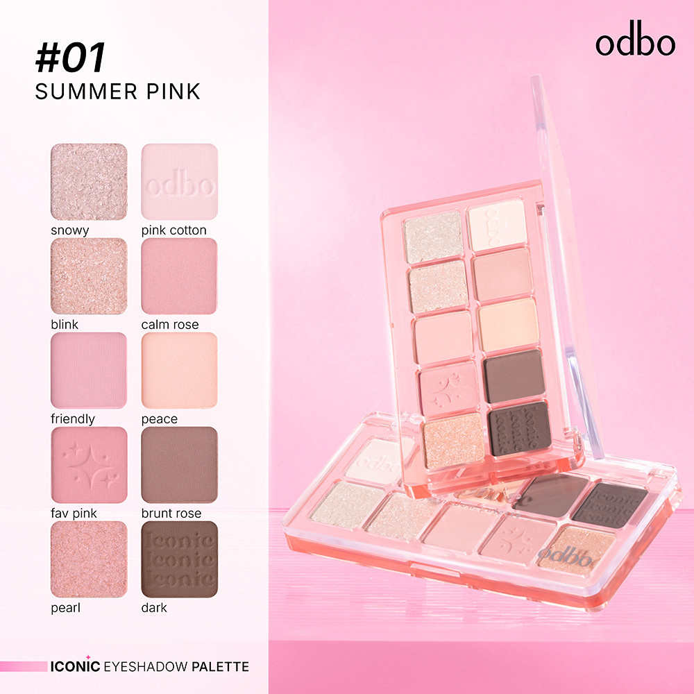 odbo Iconic Eyeshadow Palette พาเลท อายแชโดว์ 10 เฉดสี เนื้อแมทท์ และชิมเมอร์ (OD2029) | Shopee ...