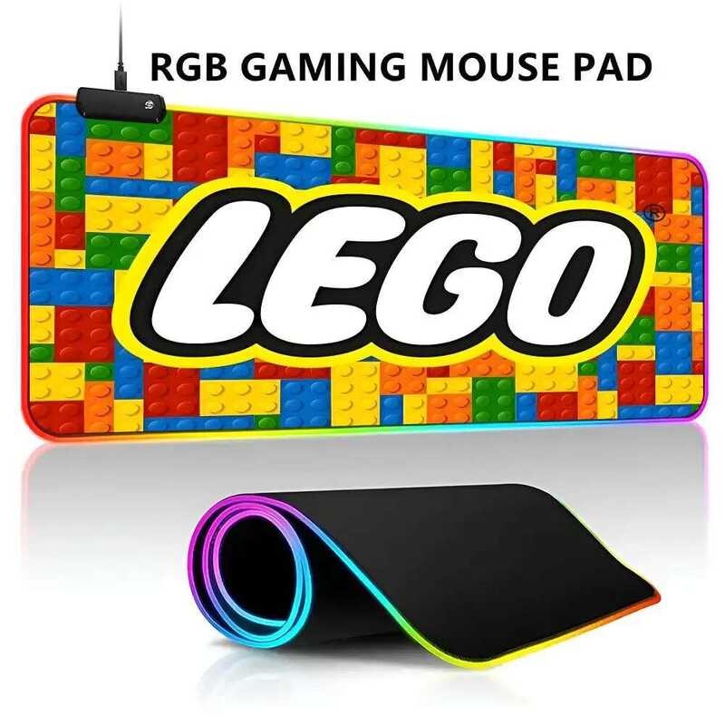 L_LEGOS แผ่นรองเมาส์เกม RGB ไฟ LED Gaming กันน้ําขนาดใหญ่ Gamer พรม ...