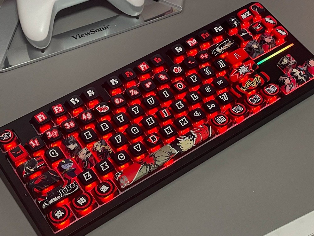 PERSONA พุดดิ้ง Keycap OEM โปรไฟล์ 120 คีย์ PBT PC สี่ล้อการส่งผ่านแสง ...