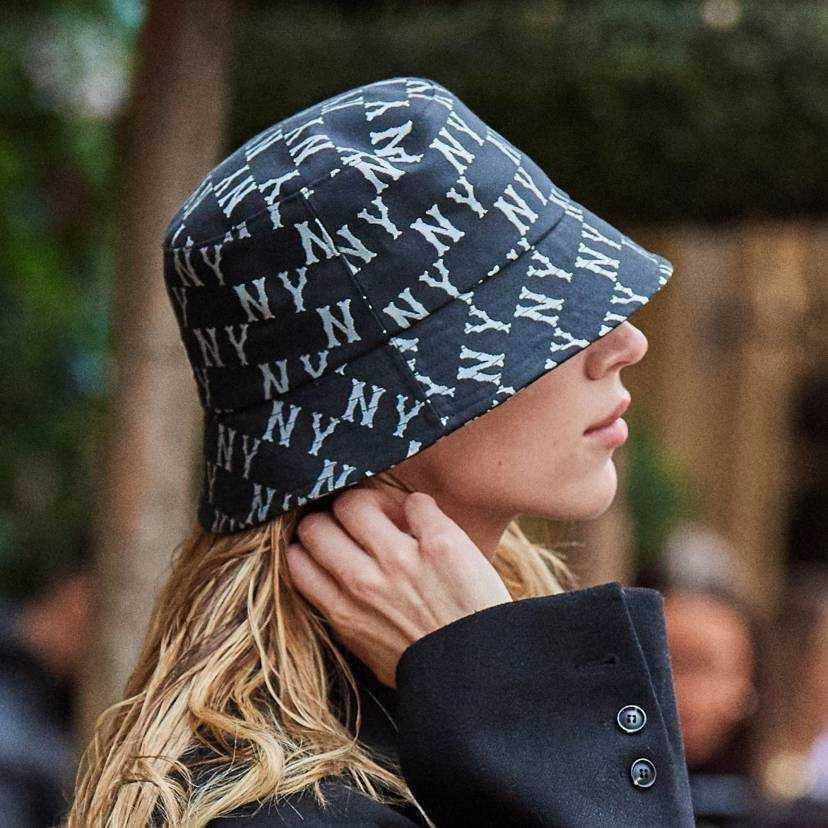 ของแท้ % MLB Big Classic Monogram Bucket Hat หมวกปีก NY ป้ายแท็กเกาหลี ...