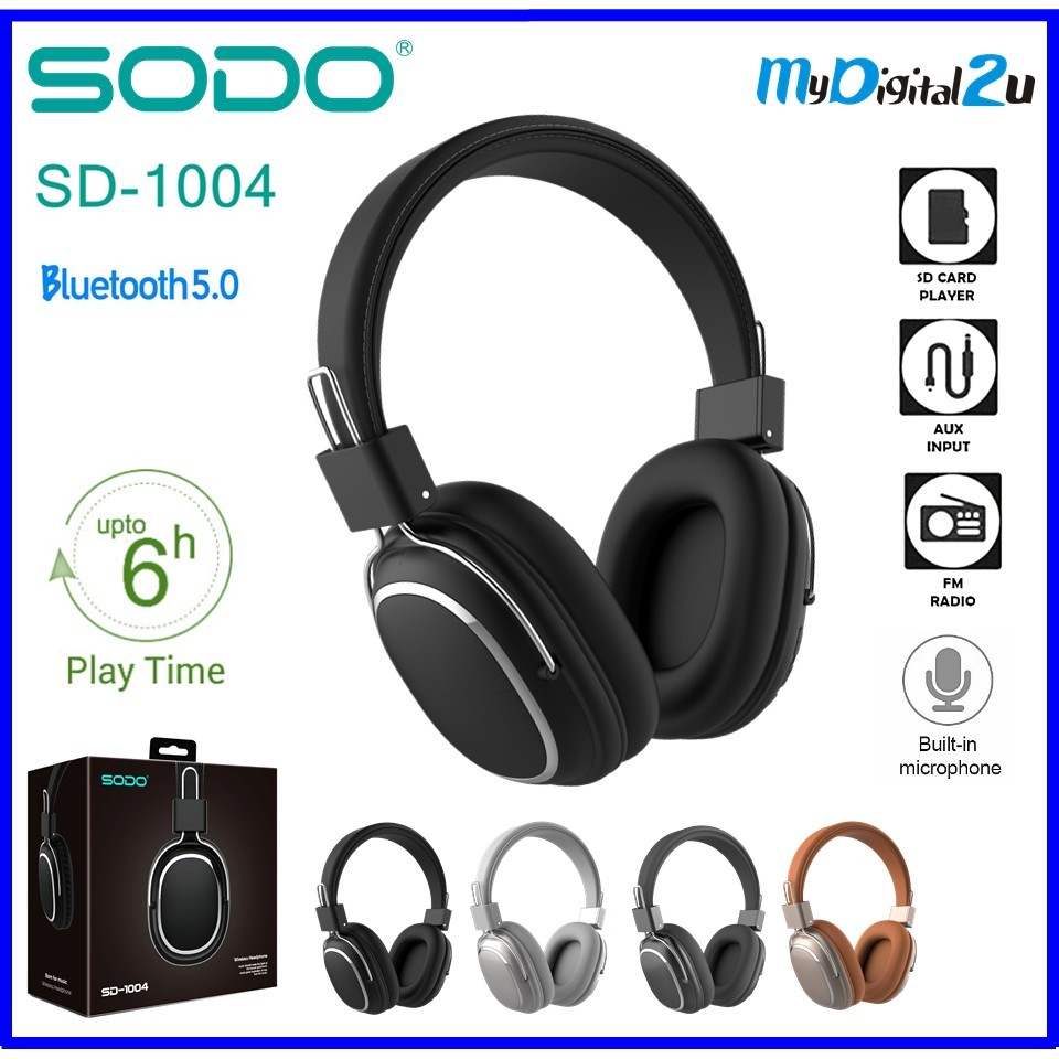 ในสต็อก SODO SD-1004 Dual Mode (แบบมีสายและไร้สาย) Bluetooth 5 พร้อม AUX, การ์ด TF, หูฟัง FM ...
