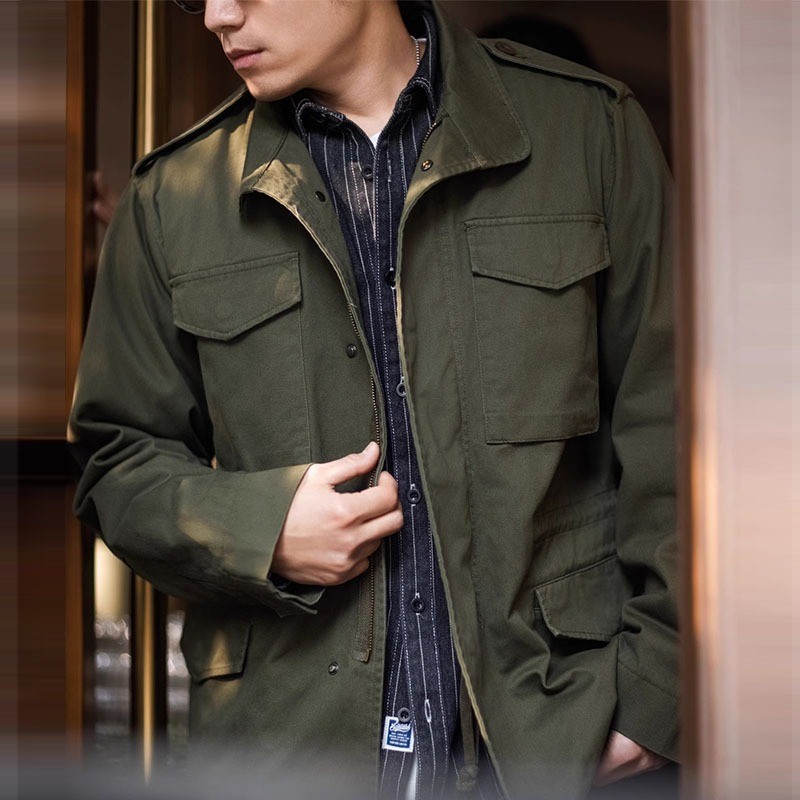 American Retro World War II Army Green M65 Field Jacket Ami Khaki เสื้อแจ็คเก็ตยุทธวิธีผู้ชาย ...
