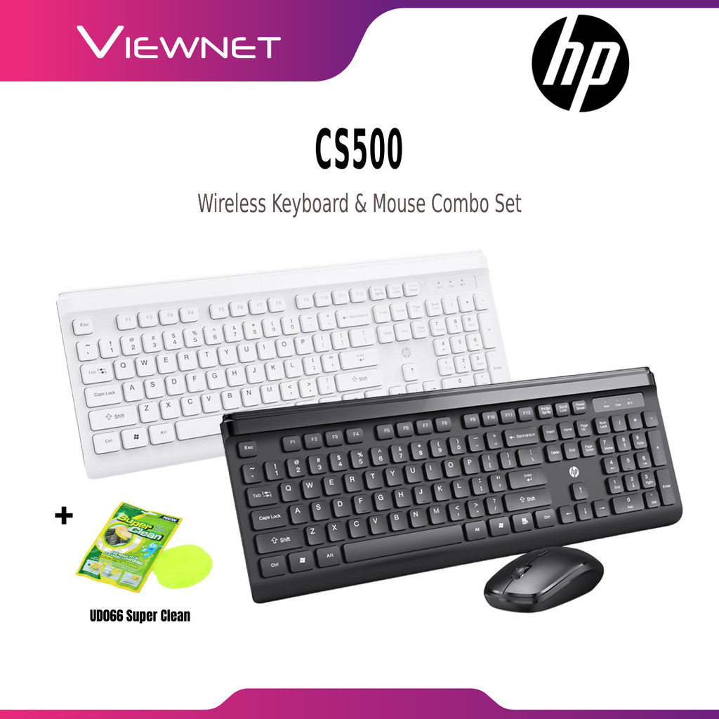 คีย์บอร์ดและเมาส์ไร้สาย HP CS500 2.4GHZ และเมาส์ COMBO พร้อมปลั๊กแอนด์เพลย์, คีย์บอร์ด 104 ...