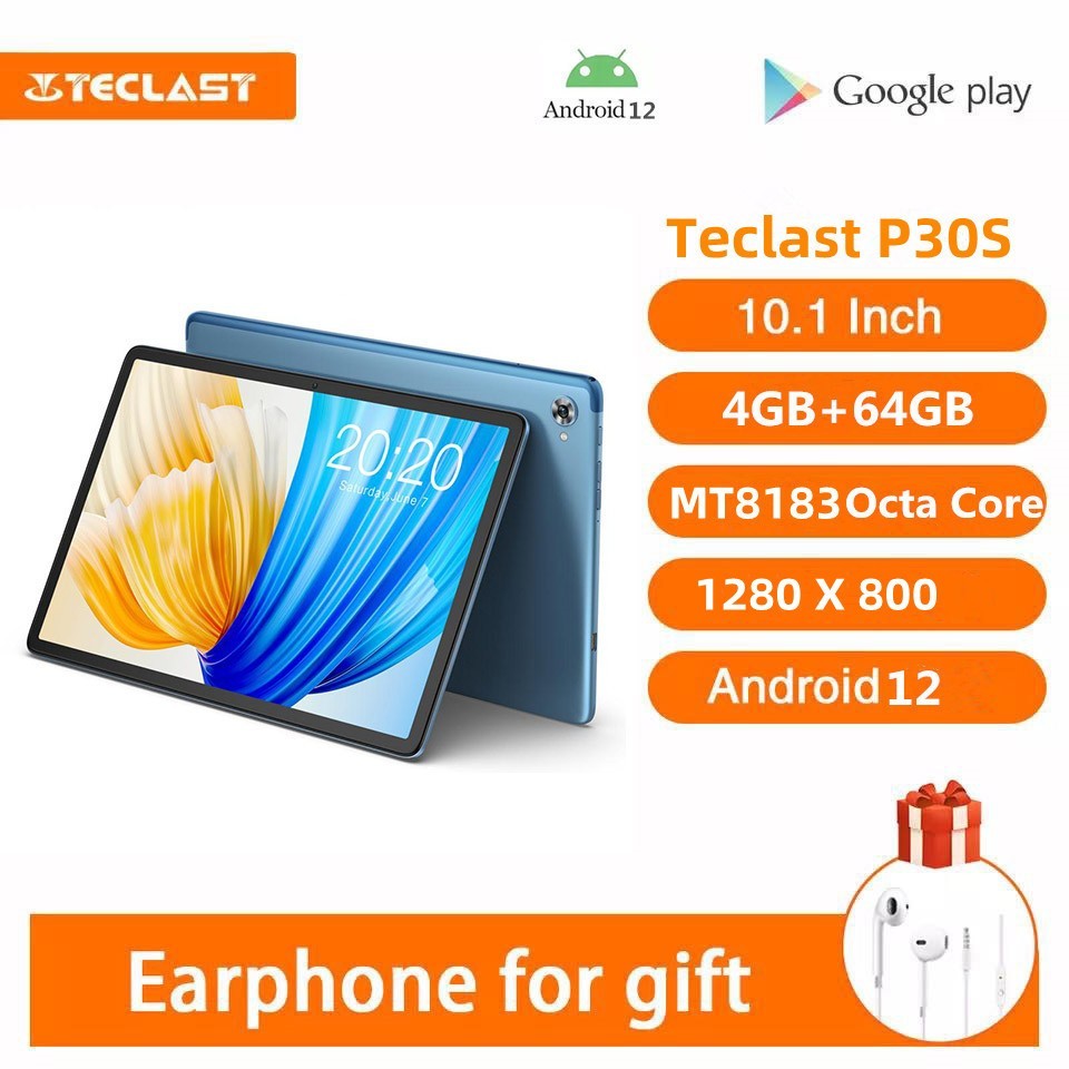 ในสต็อก Teclast P30S แท็บเล็ต 10.1 นิ้ว 1280x800 IPS Android 12 4GB RAM 64GB ROM MT8183 8 คอร์ ...