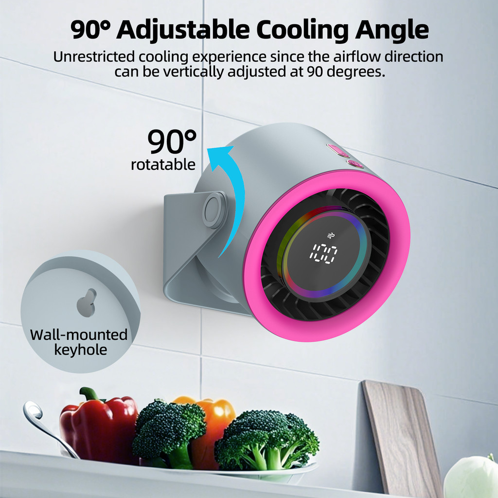 GOOJODOQ GFS008 High-speed Quiet Fan 2-in-1 Wall-mounted & Desktop 100 ...