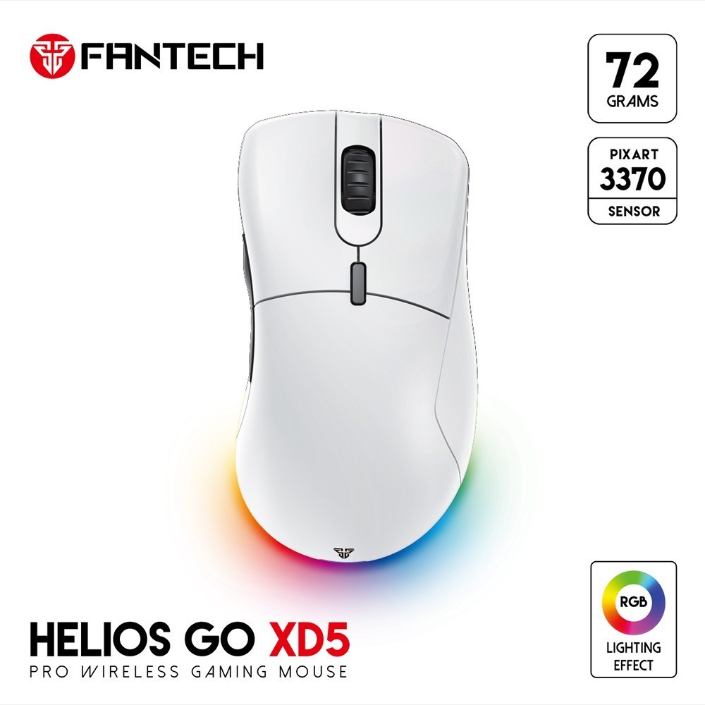 Fantech Helios GO XD5 Pro ปุ่มมาโครที่ตั้งโปรแกรมได้พร้อมเมาส์เล่นเกมไร้สายด้วยแสง RGB | Shopee ...