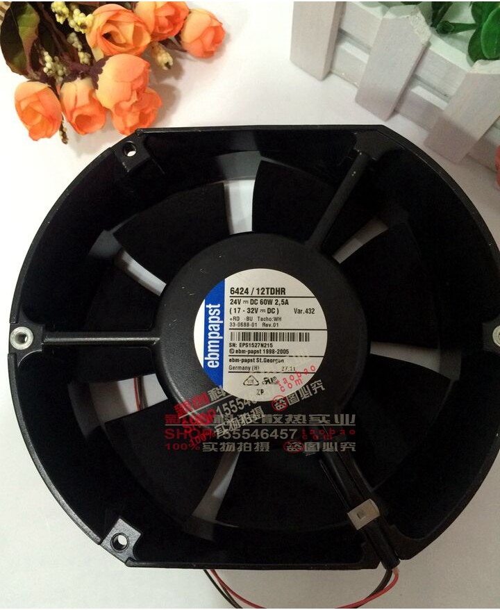 เยอรมนี EBMPAPST 6424/12TDHR 24V 60W 17250 17CM พัดลมอินเวอร์เตอร์ 3 ...