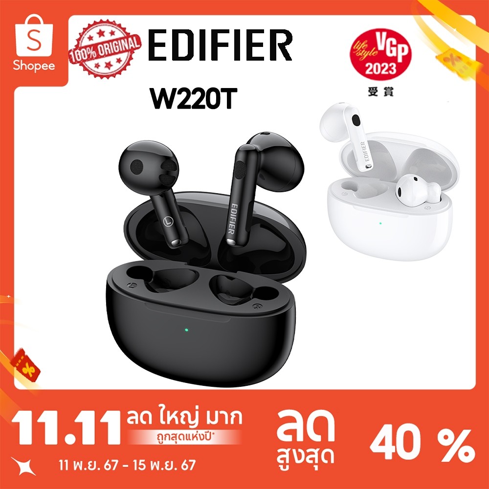 Edifier W220T True Wireless Earbuds Headphones เกี่ยวกับเวลาเล่นเพลง 6 ...