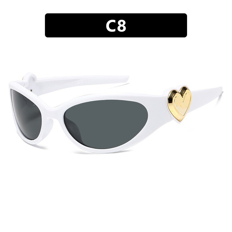 สินค้าพร้อมCOD (San9)2024 New Love Millennium Wind Y2K Peach Heart Spice Girls แว่นกันแดดผู้หญิง ...