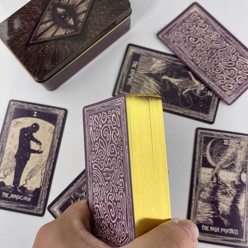 กล่องดีบุก Gilding Edge Mirror Tarot Card Shining Tarot Card Free ...