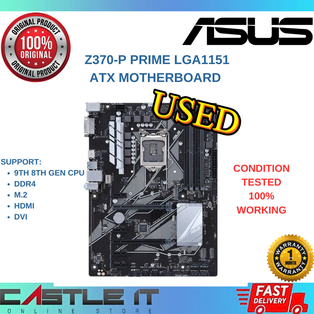 Asus Z370-P PRIME LGA1151 ATX Intel Z370 เมนบอร์ด 9th 8th Gen CPU ...