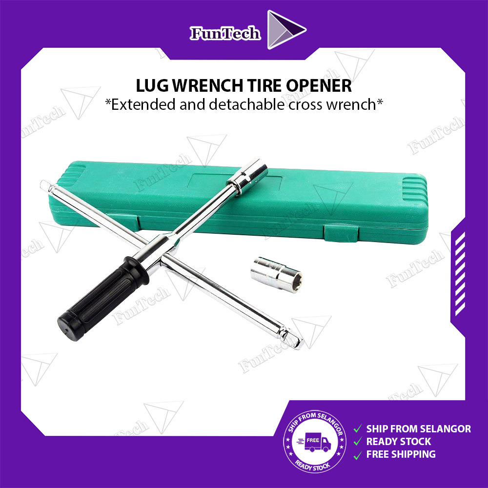 FunTech Heavy Duty Cross ประแจยางเปิด 19 มม.23 มม.รถบรรทุก Lug ประแจ ...