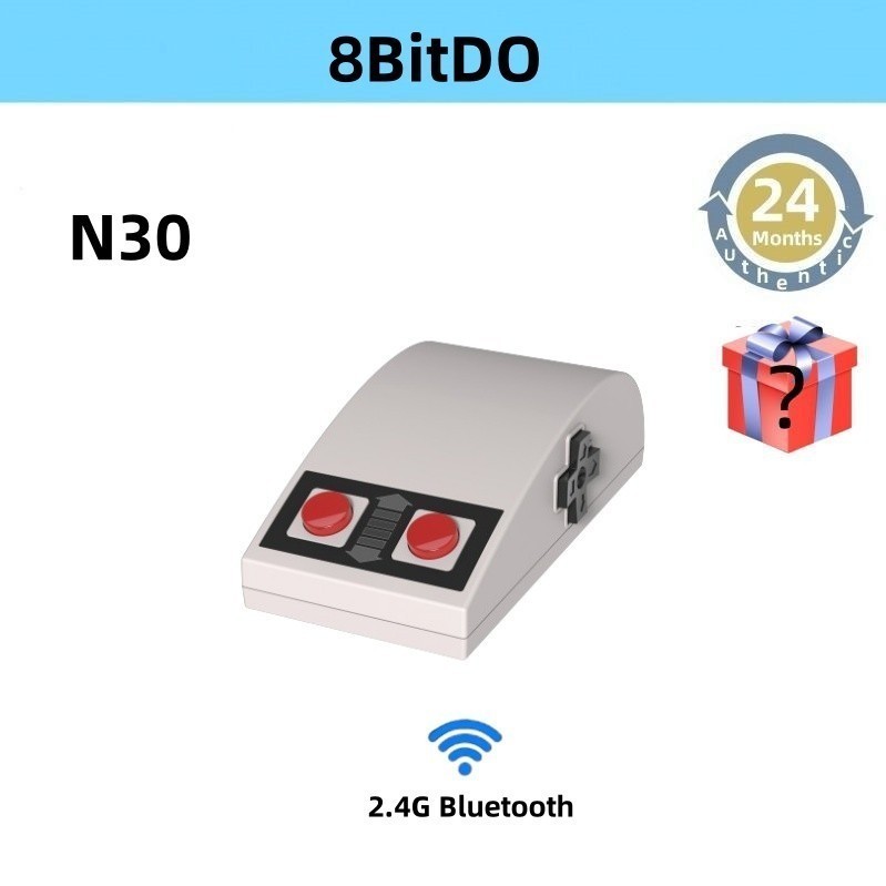 8bitdo N30 2.4G เมาส์ออปโตอิเล็กทรอนิกไร้สาย คีย์ไขว้ แบบไร้เสียง สไตล์ ...