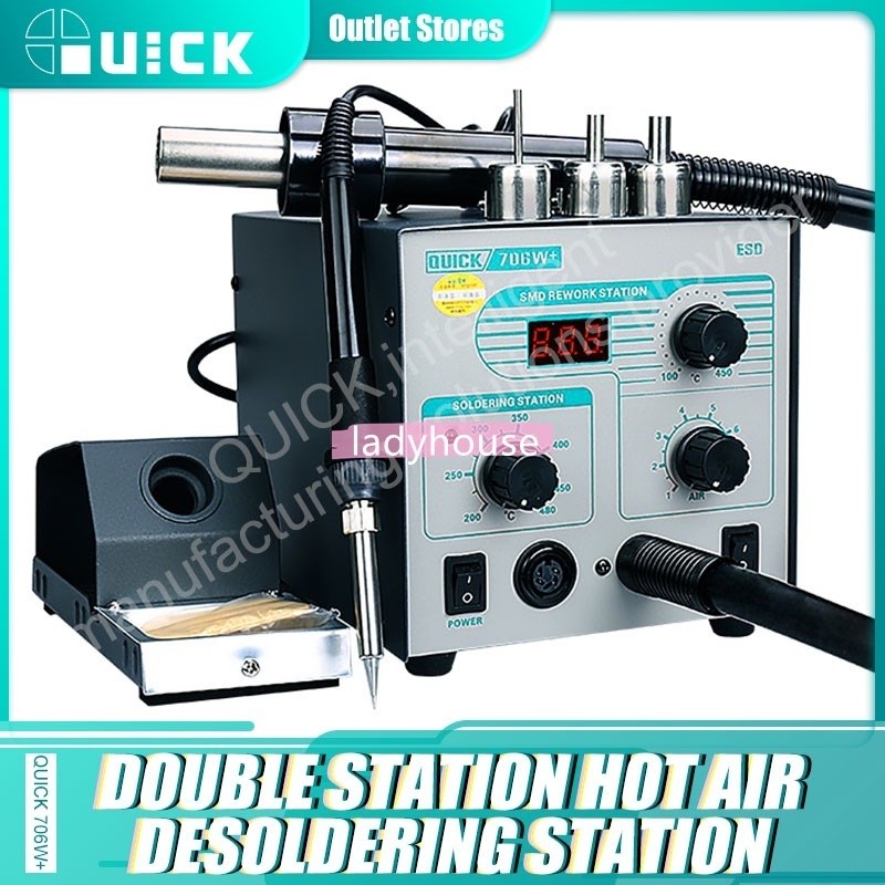 Original ใหม่ Quick 706W + Air Gun สถานีบัดกรี 2 ใน 1 110 V/220 V ...