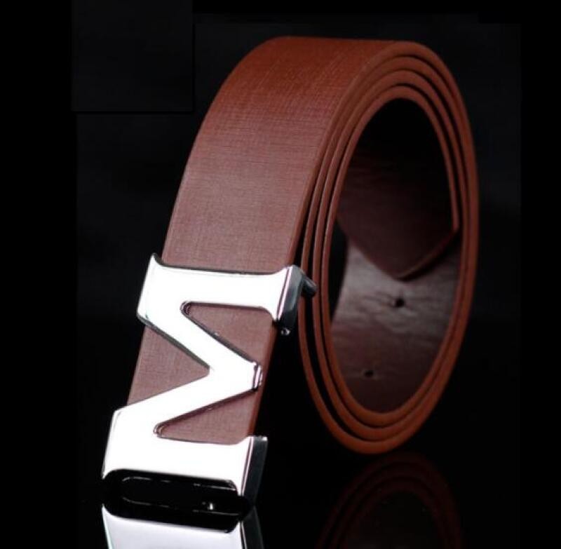 เข็มขัดผู้ชาย Letter M Plate Buckle หนัง PU | Shopee Thailand