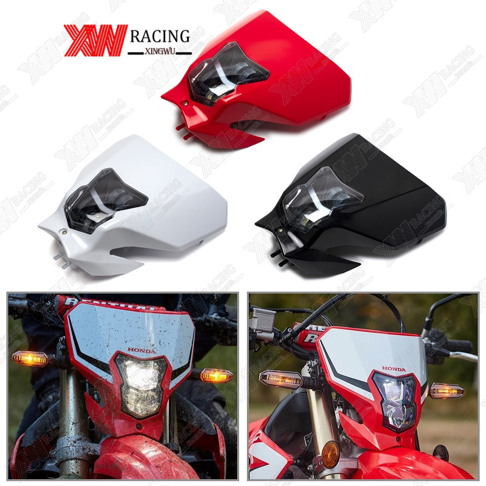 XW RACING ไฟหน้ารถจักรยานยนต์สีแดงสําหรับ 12V HONDA CRF450L CRF450XR ...