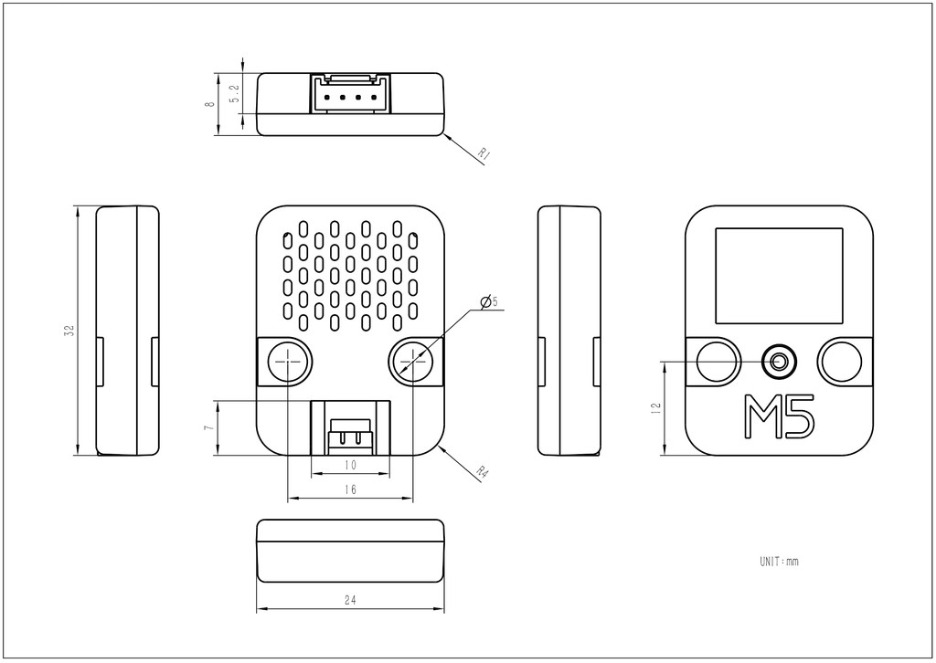 M5stack หน่วย ENV IV อย่างเป็นทางการพร้อมเซ็นเซอร์แรงดันอากาศอุณหภูมิ ...