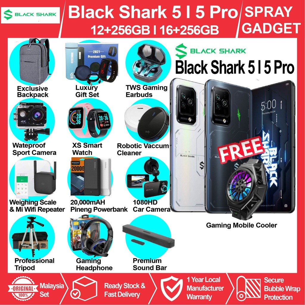 ในสต็อก (ชุด MY ดั้งเดิม) Black Shark 5 Pro(12+256GB/16+256GB) Black Shark 5(8+128/12+256) Black ...