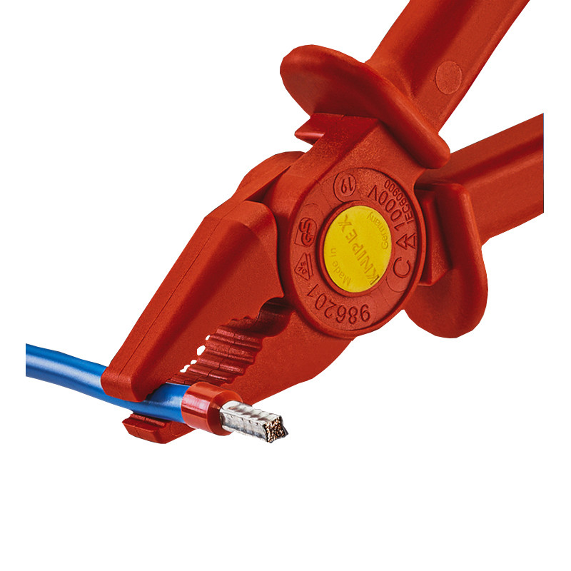 Knipex ฉนวนคีมจมูกแบนพลาสติก 1000V VDE ด้ามจับพลาสติกอ่อน 986201 ...