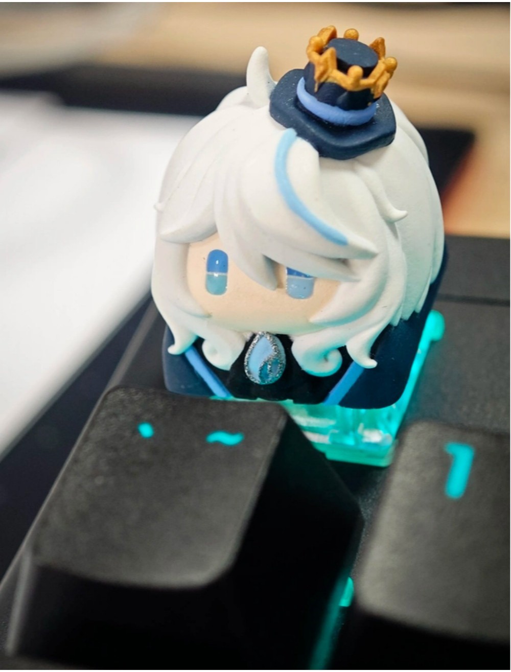 Genshin Furina Keycap น่ารักการ์ตูน 3D สร้างสรรค์น่ารัก MX สวิทช์ ...