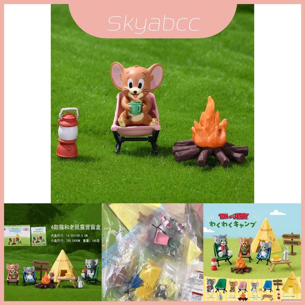 Charming Tom And Jerry Outdoor Camping Figurine Set Pvc Blind Toy Model ...