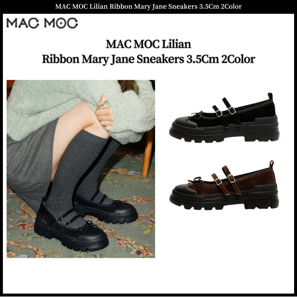 Mac MOC Lilian รองเท้าผ้าใบ Mary Jane ริบบิ้น 3.5 ซม. 2 สี VD | Shopee Thailand