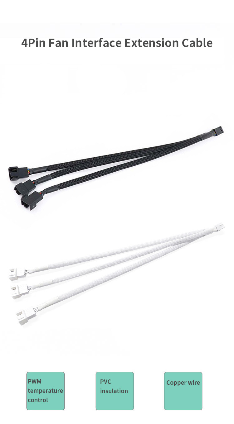 Teucer 4-Pin Splitter Cable 4 Pin 1 ถึง 3 Way PWM Fan Splitter Cable ...