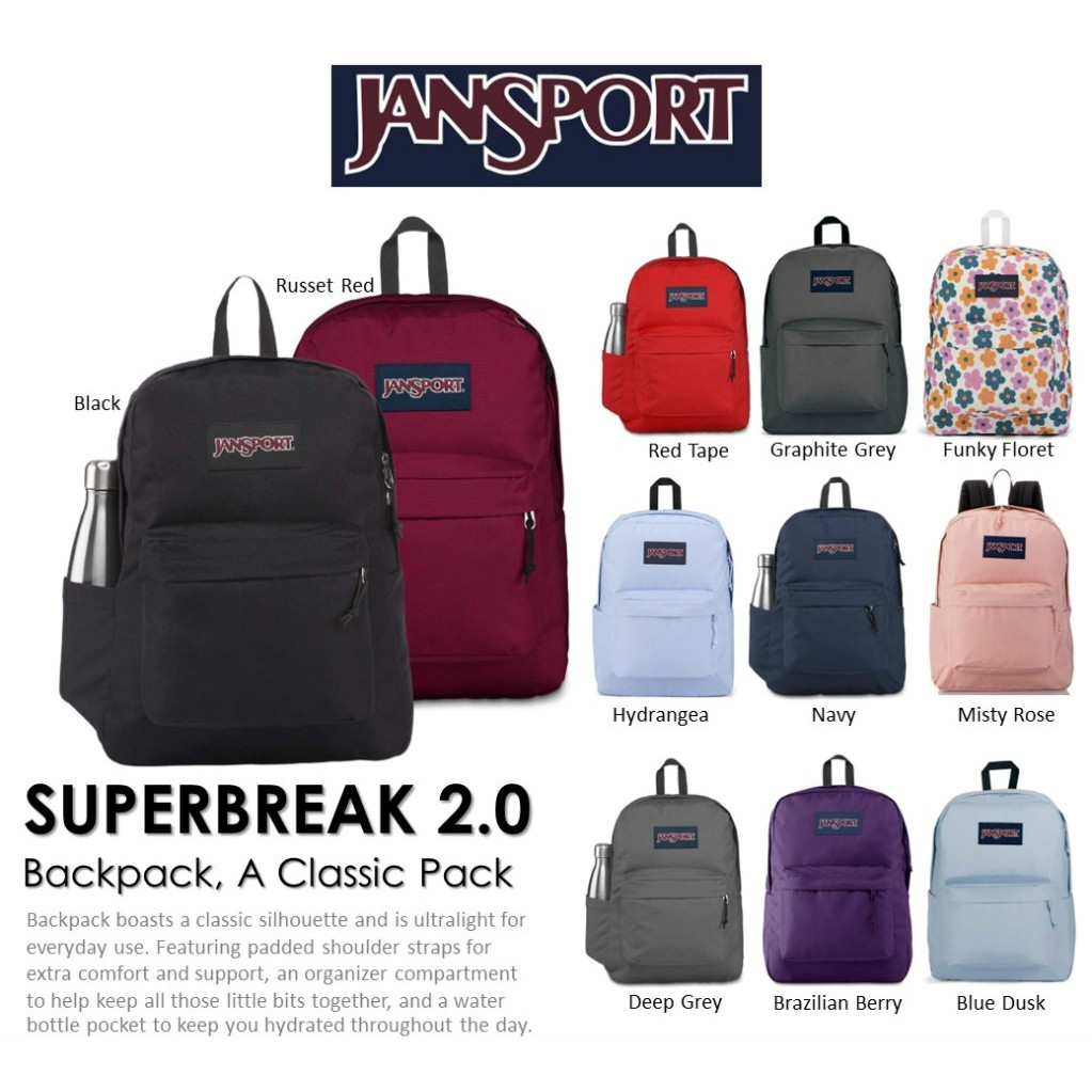 JanSport รุ่น SUPERBREAK 2.0 กระเป๋าเป้ Backpack สะพายหลัง รุ่นซุปเปอร์เบรค 2.0 รูปทรงคลาสสิก ...