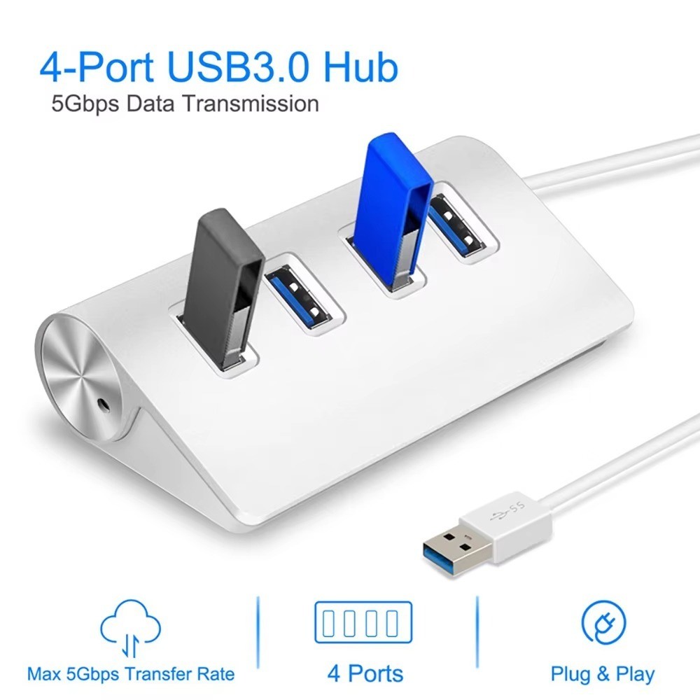 อลูมิเนียม USB3.0 4 7 หลายพอร์ต Hub OTG 5gbps Usb Splitter Hub สําหรับ ...