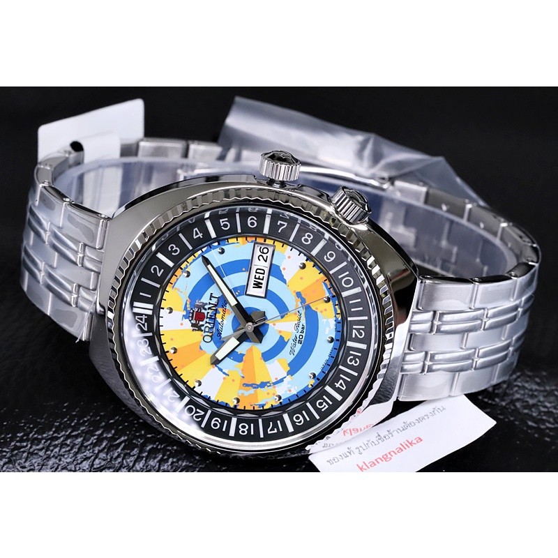 (แถมกล่องแบบพกพา) นาฬิกา ORIENT Revival World Map Automatic Limited Edition รุ่น RA-AA0E04Y ...