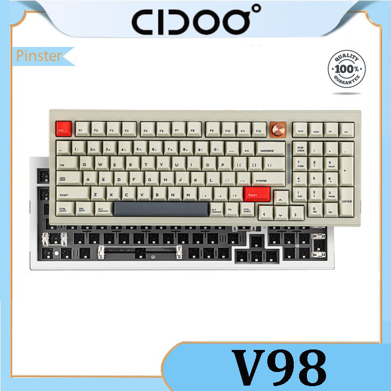 Cidoo V98 คีย์บอร์ดแบบกลไกที่กําหนดเอง VIA ก้อนอลูมิเนียม RGB บลูทูธไร้ ...