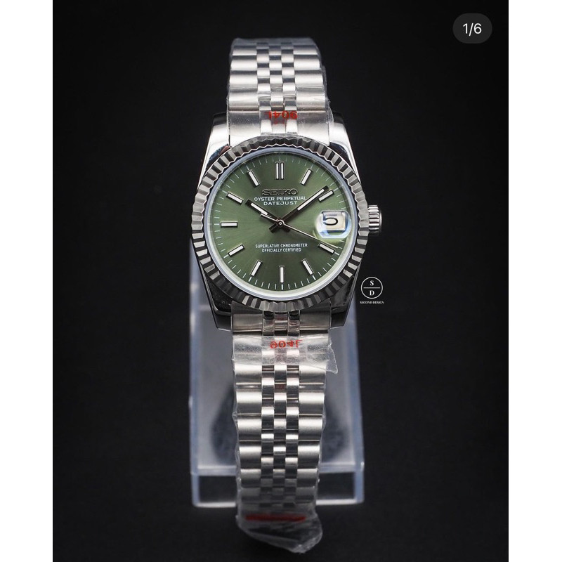 Seiko Mod Datejust Olive-Mint Green Jubilee (Classic Edition) | Shopee ...