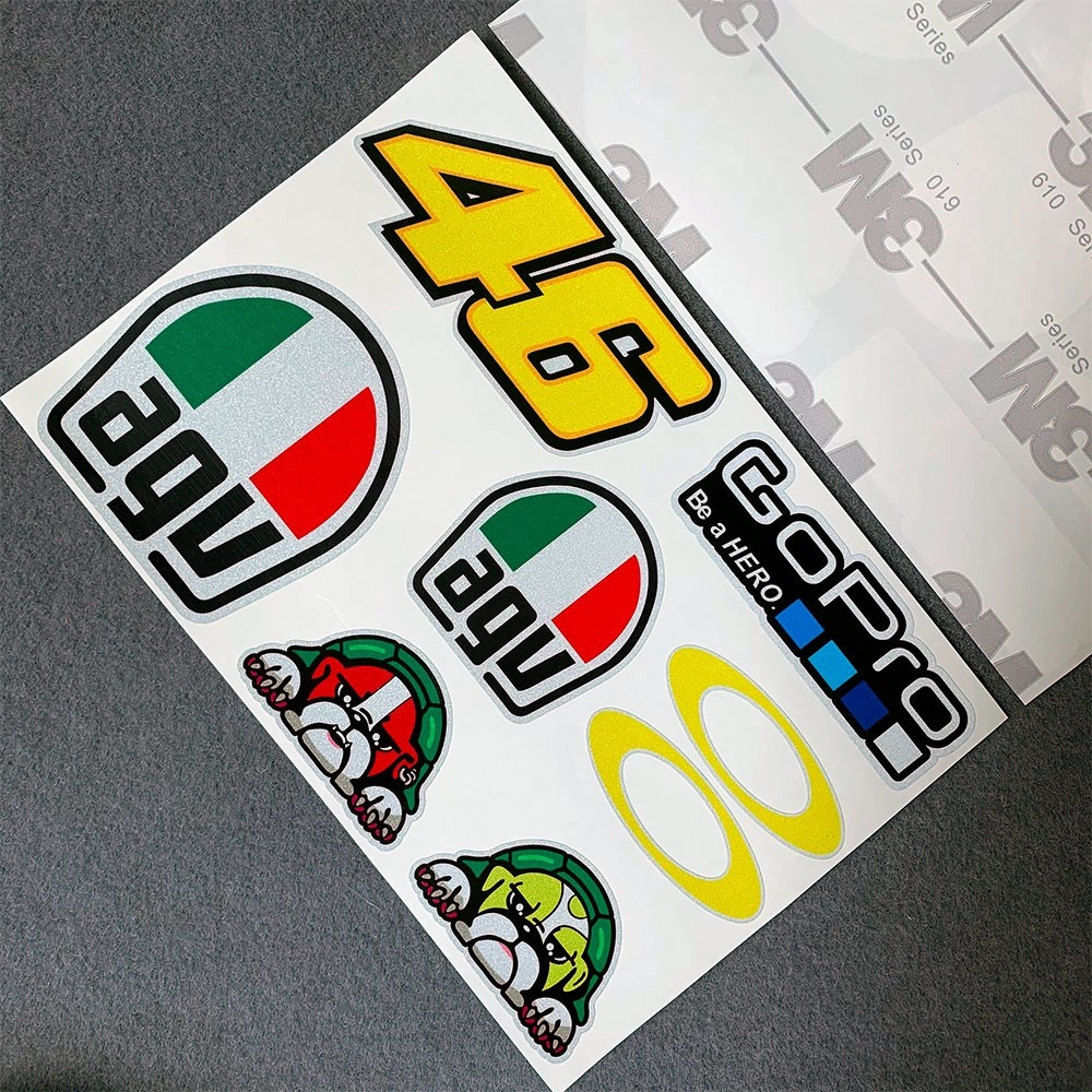 ในสต็อก 3M โลโก้รถจักรยานยนต์สะท้อนแสงสูง The Doctor VR46 Rossi สติกเก ...