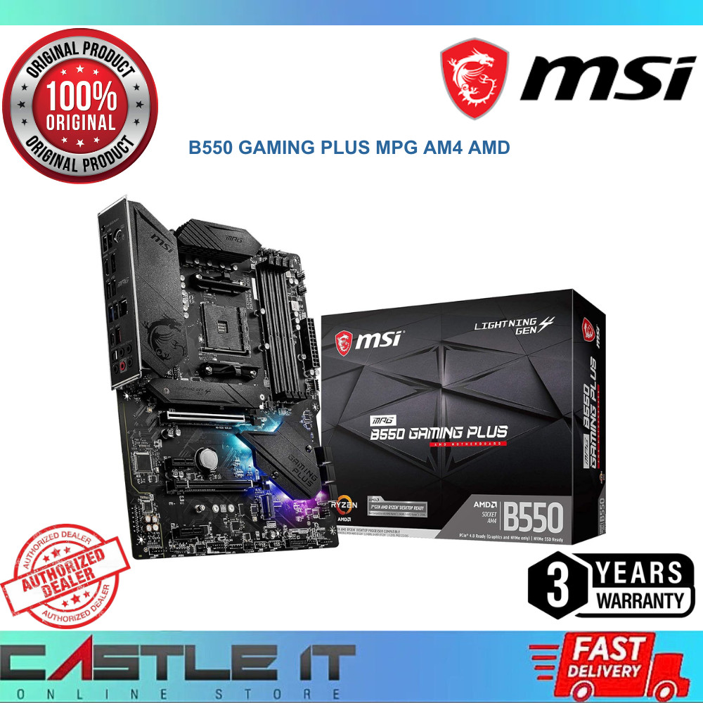 Msi B550 Gaming Plus MPG AM4 เมนบอร์ด AMD ประสิทธิภาพสูง Ryzen Dual M.2 ...