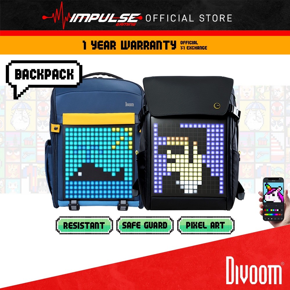 ในสต็อก Divoom Backpack S/M - นวัตกรรม Animate Smart Backpack | Shopee Thailand